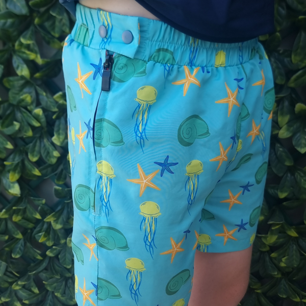 Spikey Blue Ultra Zips | Adaptive Boardshorts for Kids | Safe, Fun ...